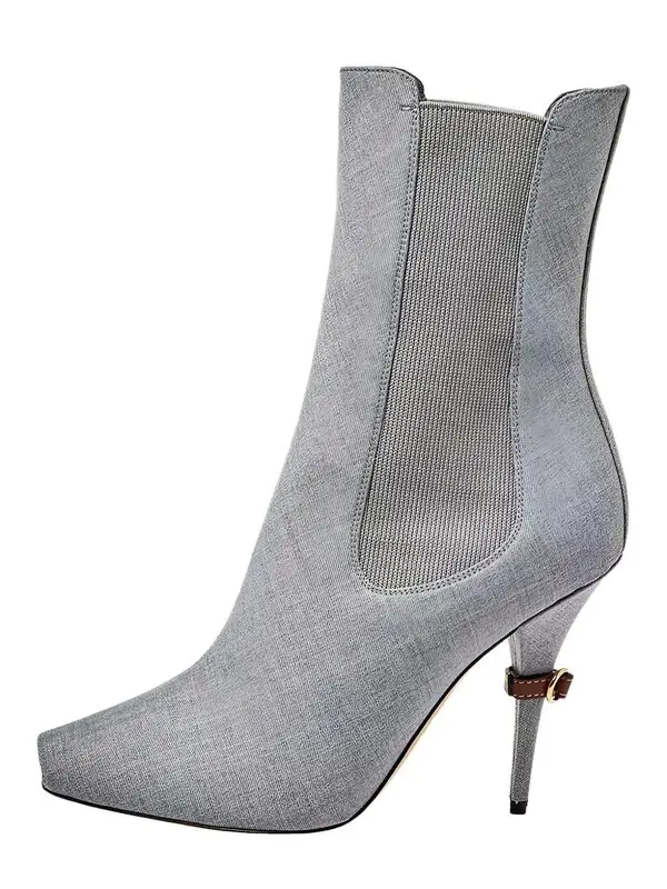 Burberry 105mm Kenzie Peep-toe Boots - Grey