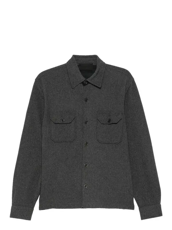 Prada 1990s Button-fastening Flap-pocket Jacket - Grey