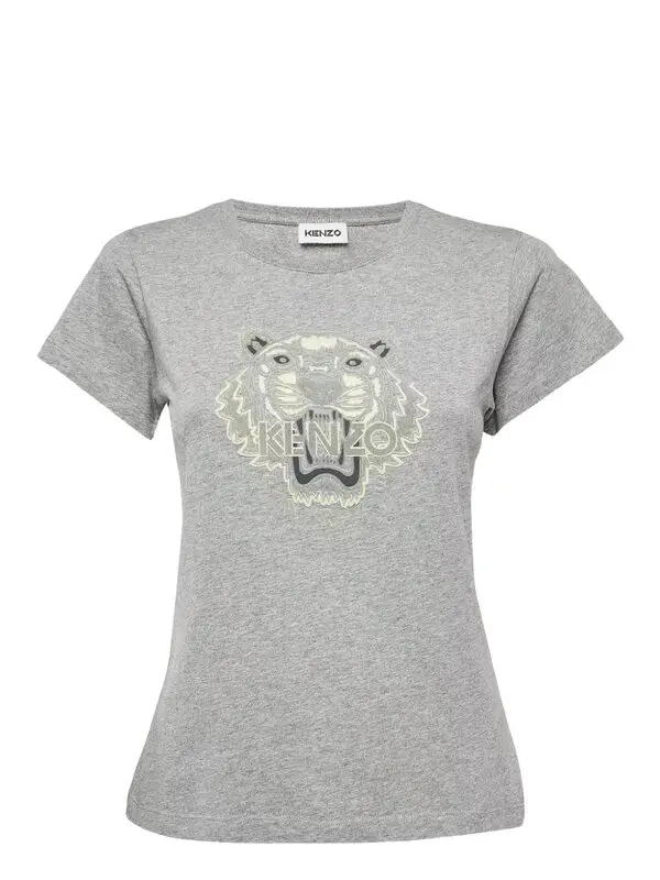Kenzo Tiger-embroidered T-shirt - Grey