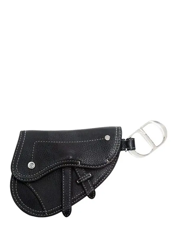 Dior Pre-owned 2015-2025 Mini Saddle Pouch Bag Charm - Black
