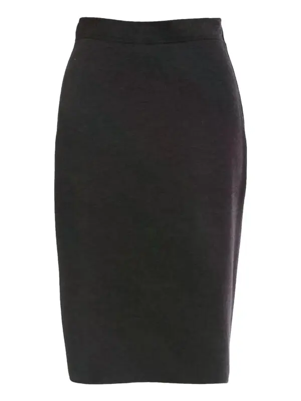 Versace Wool-silk Blend Midi Skirt - Black