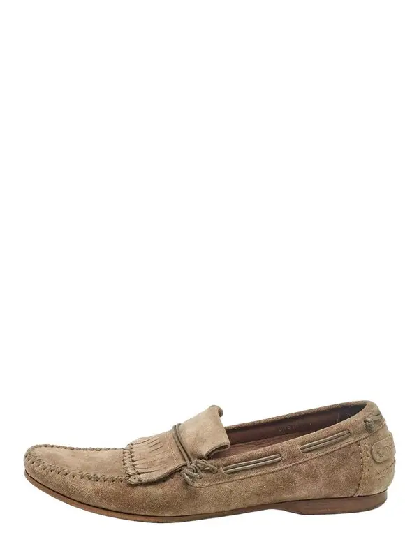 Dolce & Gabbana Fringe Suede Loafers - Brown