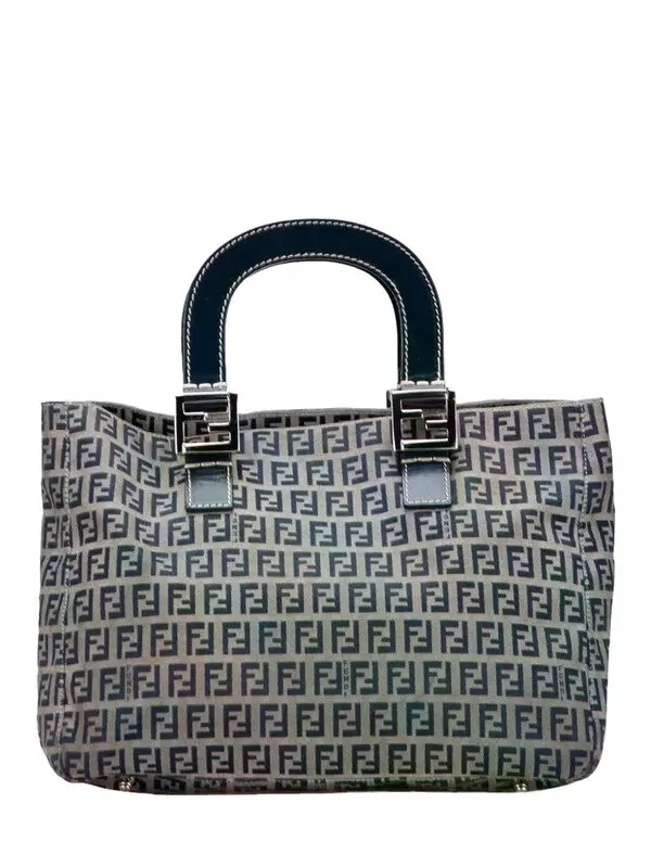 Fendi Small Zucchino Canvas Twins Tote Bag - Grey