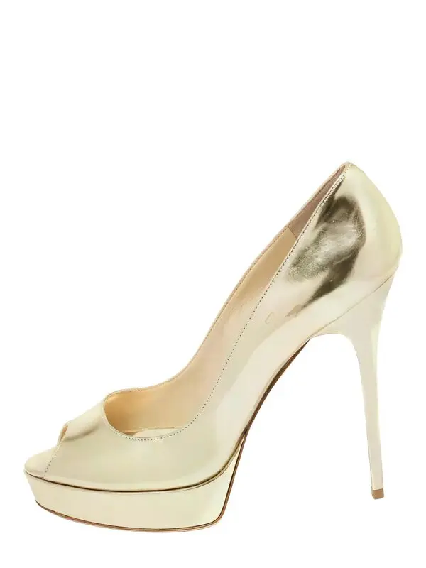 JIMMY CHOO 135mm Crown Platform Peep Toe Pumps - Yellow