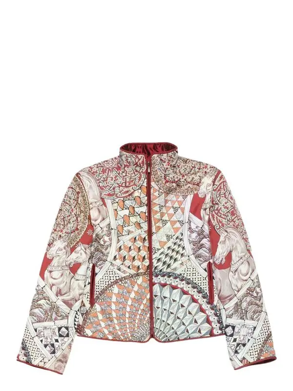 Hermès 1990s Horse-print Reversible Jacket - Red