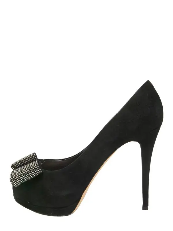 GIUSEPPE ZANOTTI Crystal-embellished Peep-toe Pumps - Black