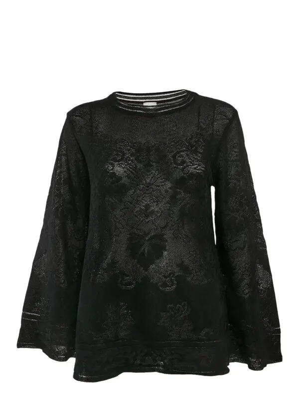 Missoni Lace Bell Sleeve Top - Black