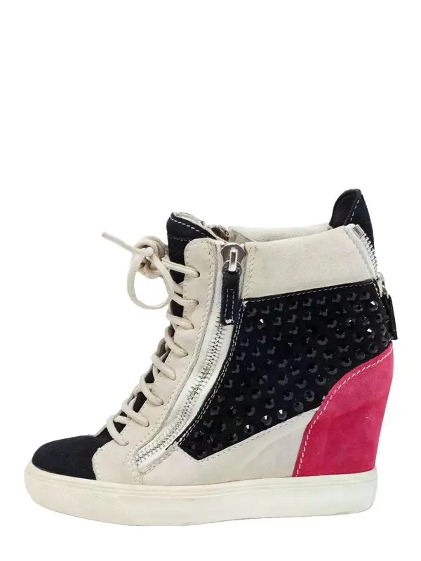 GIUSEPPE ZANOTTI 80mm Crystal-detailing Wedge Sneakers - Black