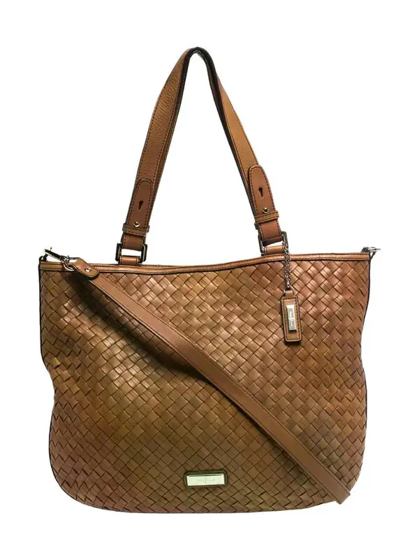 Cole Haan Woven Leather Shoulder Bag - Brown