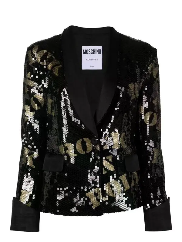 Moschino 2010s Sequin-embellished Blazer - Black