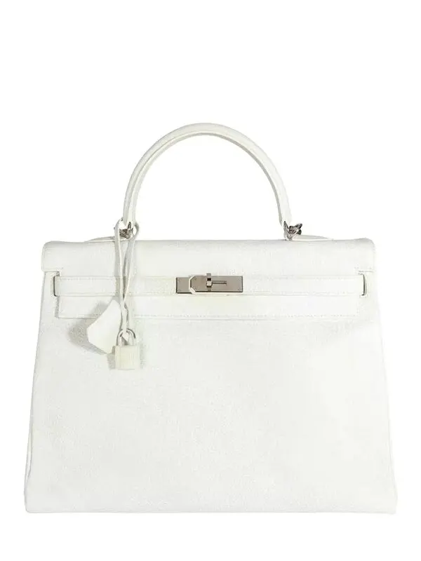 Hermès Retourné Kelly 35 Handbag - White