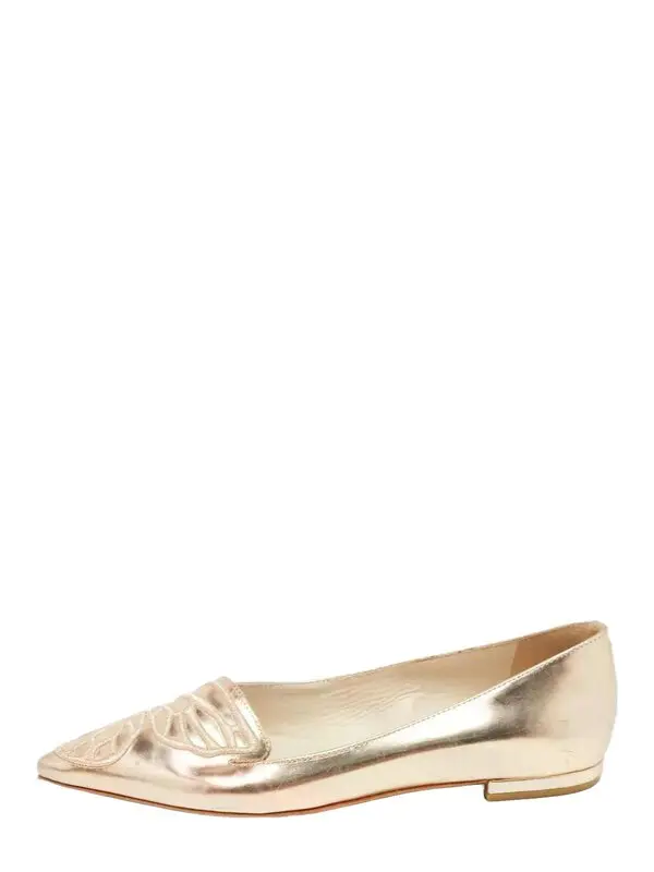 SOPHIA WEBSTER Bibi Metallic-effect Ballet Flats - Pink