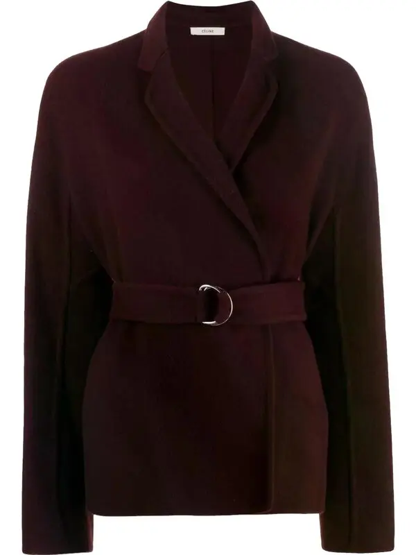 Celine Belted Cashmere Jacket - Red