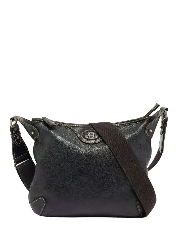 AIGNER Leather Shoulder Bag - Black