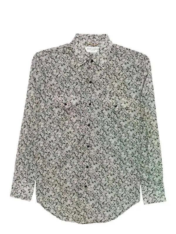 Saint Laurent Floral Button-down Shirt - White