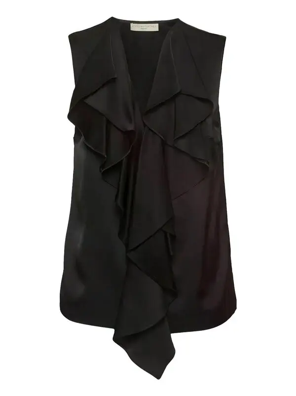 Stella McCartney Ruffled Sleeveless Top - Black