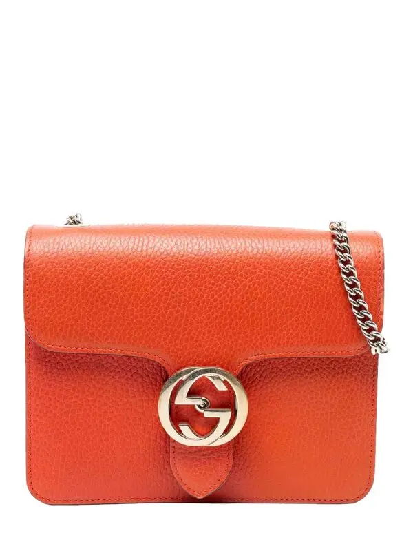 Gucci 2016-2025 Small Calfskin Interlocking G Crossbody Bag - Orange