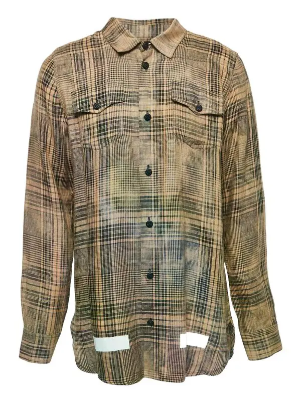Off-White Plaid Long-sleeve Shirt - Neutrals