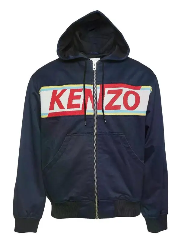 Kenzo Hooded Zip-up Jacket - Blue