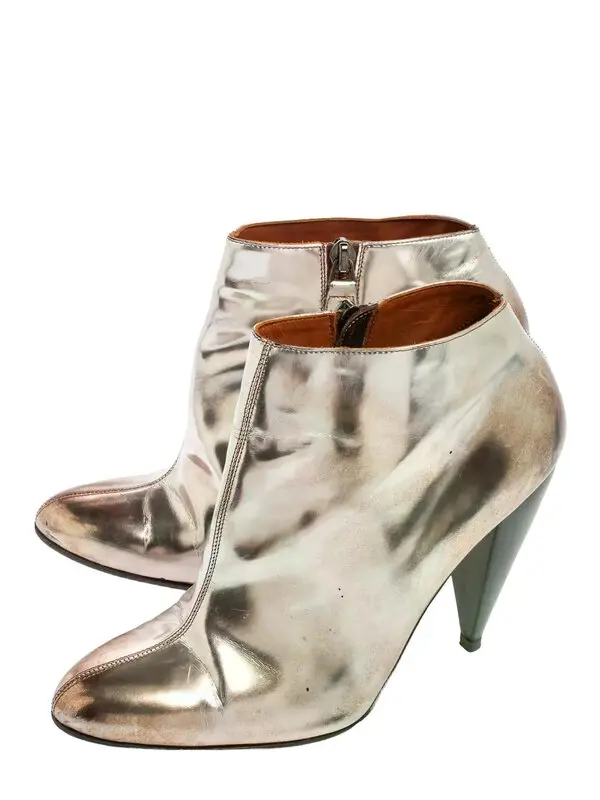 LANVIN 100mm Pointed-toe Ankle Boots - Gold