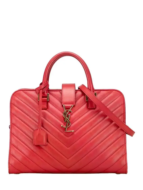 Saint Laurent 2014 Small Monogram Cabas Satchel - Red