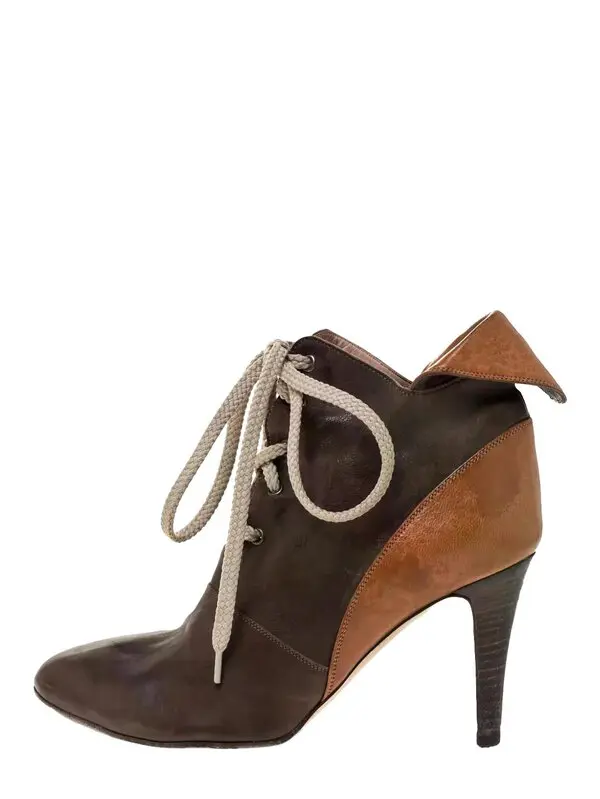 Chloé 80mm Lace-up Booties - Brown