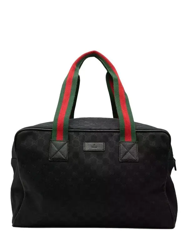 Gucci Gg Canvas Web Travel Bag - Black