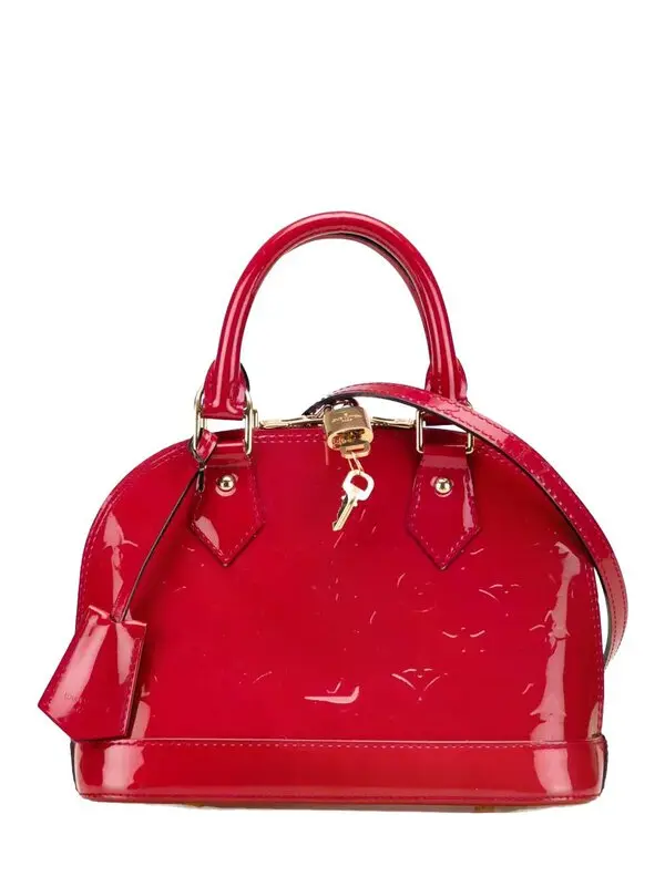 LOUIS VUITTON 2013 Monogram Vernis Alma Bb Satchel - Red