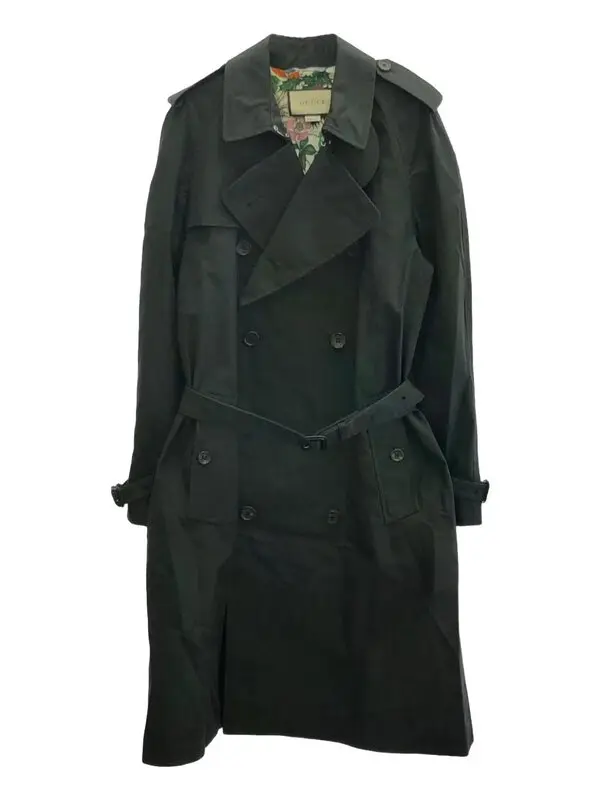 Gucci 2000s Double-breasted Trench Coat - Black