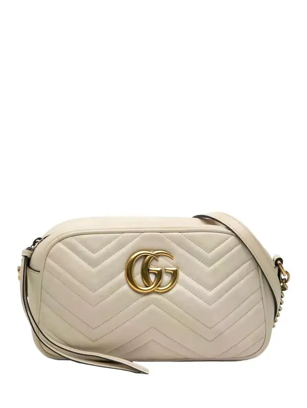 Gucci Gg Marmont Matelassé Leather Crossbody Bag - White
