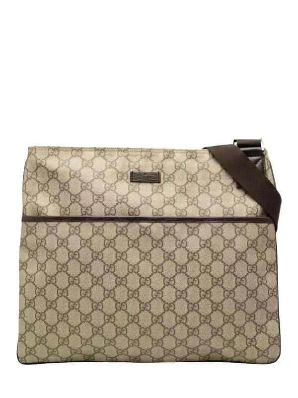Gucci Gg Supreme Crossbody Bag - Brown