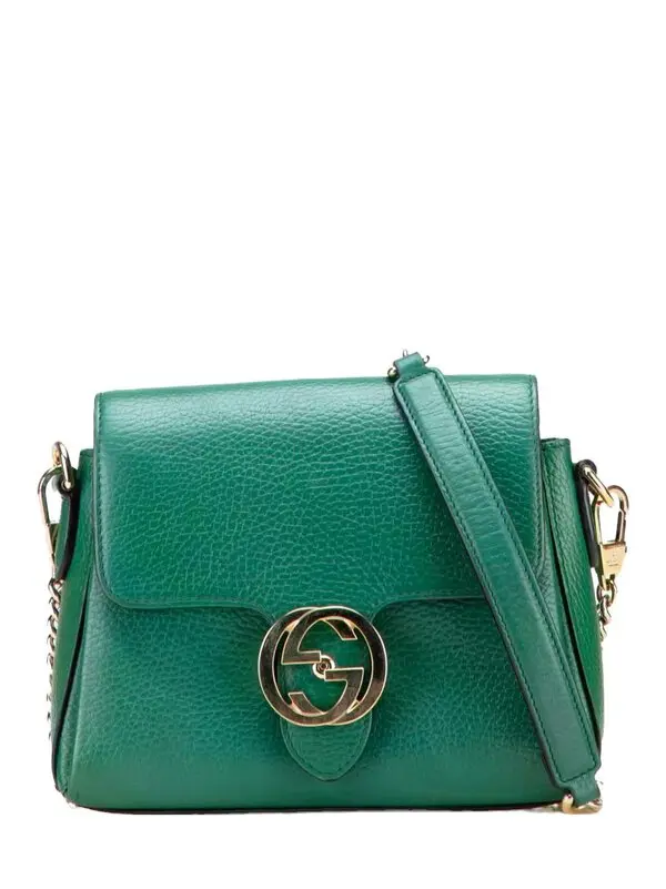 Gucci Small Calfskin Interlocking G Crossbody Bag - Green