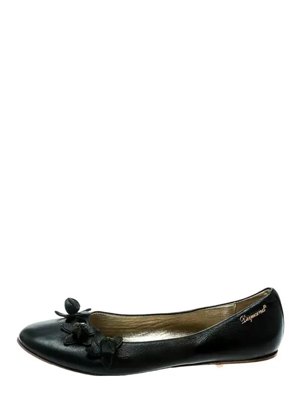Dsquared2 Flower-detail Leather Ballet Flats - Black