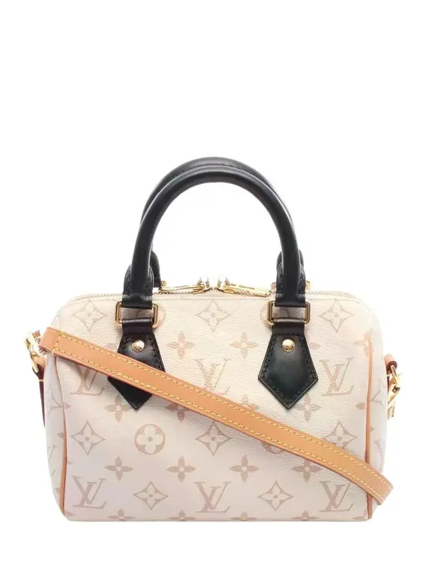 LOUIS VUITTON 2021-2025 Monogram Dune Speedy Bandouliere 20 Satchel - White