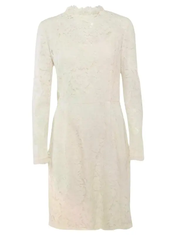TEMPERLEY LONDON Lace High Neck Midi Dress - White