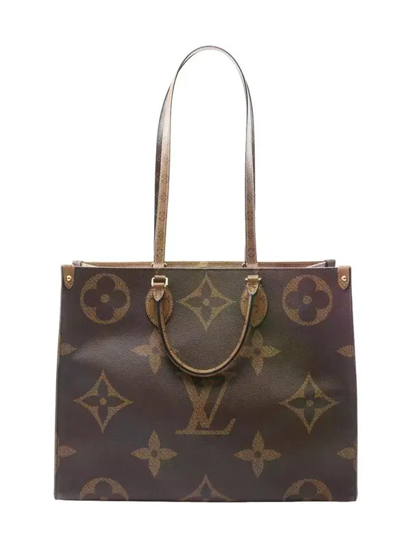 LOUIS VUITTON 2019 Monogram Reverse Giant Onthego Gm Satchel - Brown