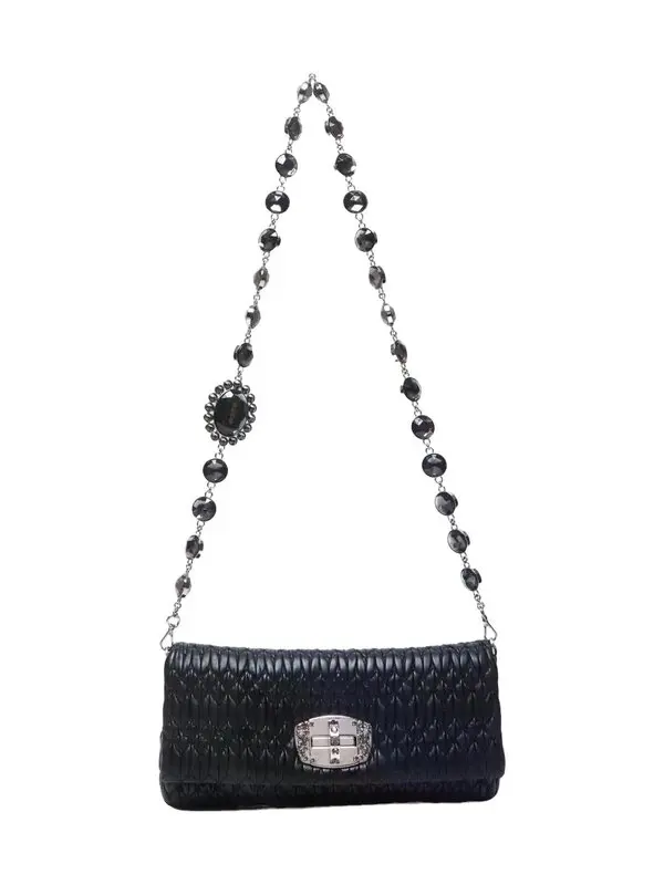 Miu Miu 2010 Matelassé Shoulder Bag - Black