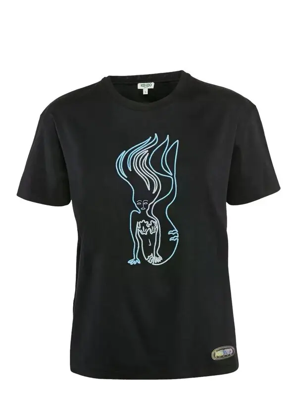 Kenzo Mermaid-print T-shirt - Black
