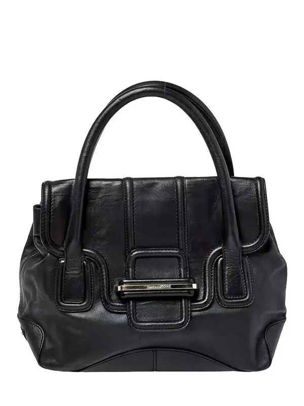 Gianfranco Ferre Leather Satchel With Top Handles - Black