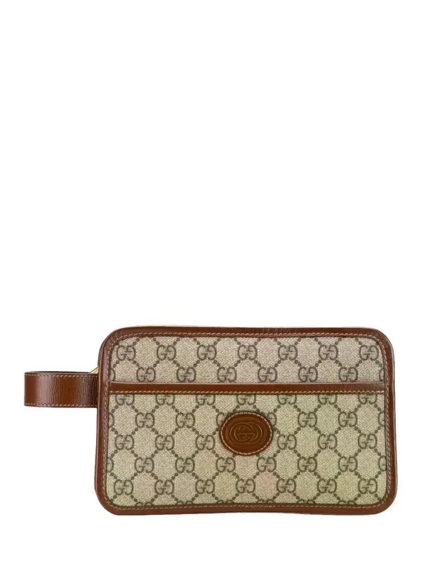 Gucci Gg Supreme Interlocking G Clutch Bag - Brown