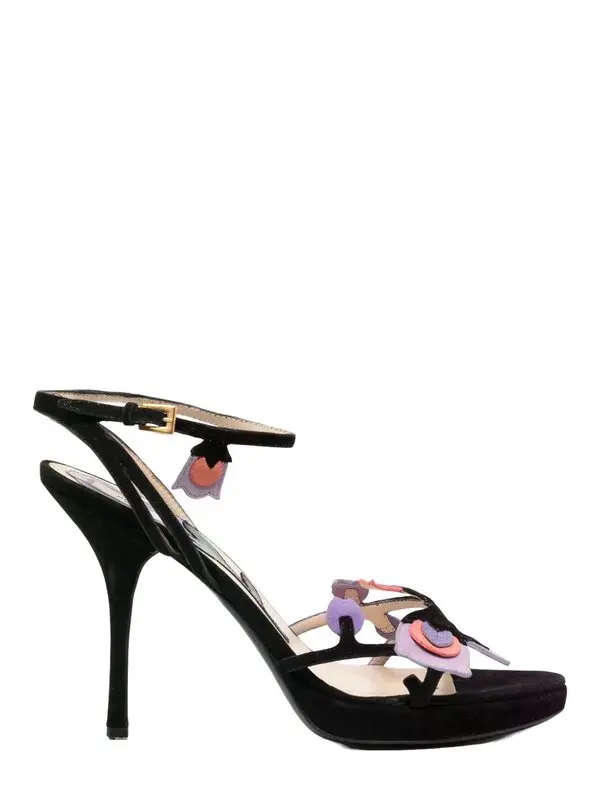 Prada 100mm Tulip Strap Sandals - Black
