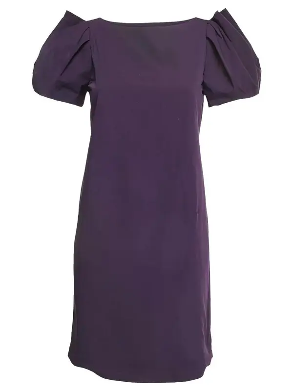 Diane Von Furstenberg Puff-sleeve Boatneck Dress - Purple