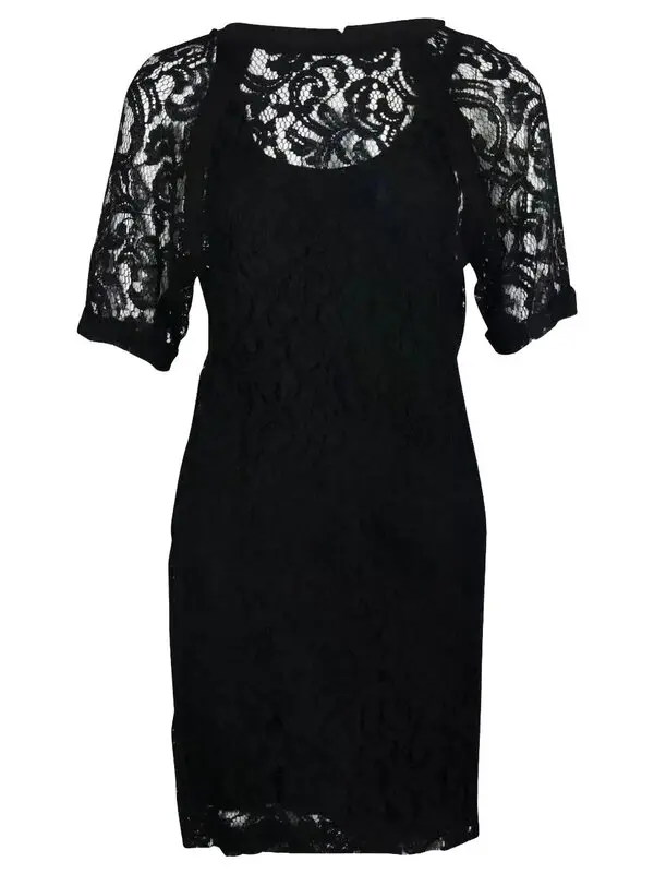 Maje Lace Mini Dress - Black