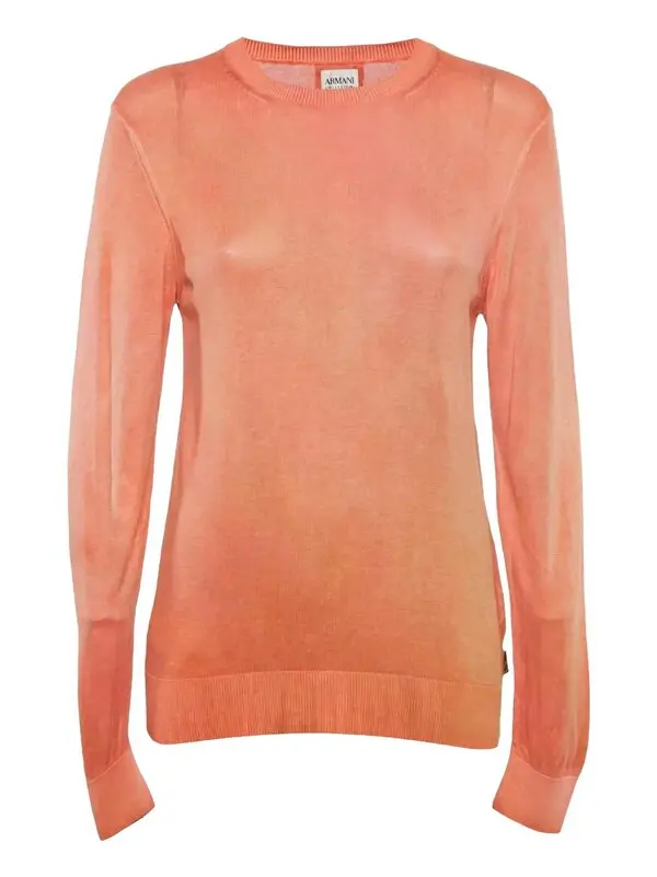 ARMANI Long-sleeved Cotton Top - Orange