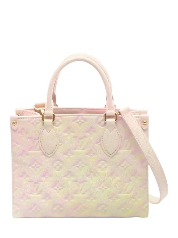 LOUIS VUITTON Monogram Empreinte Summer Stardust Onthego Pm Satchel - Pink