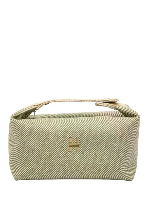 Hermès 2020-2025 Large Wool Bride A Brac H Natte Case Vanity Bag - Green