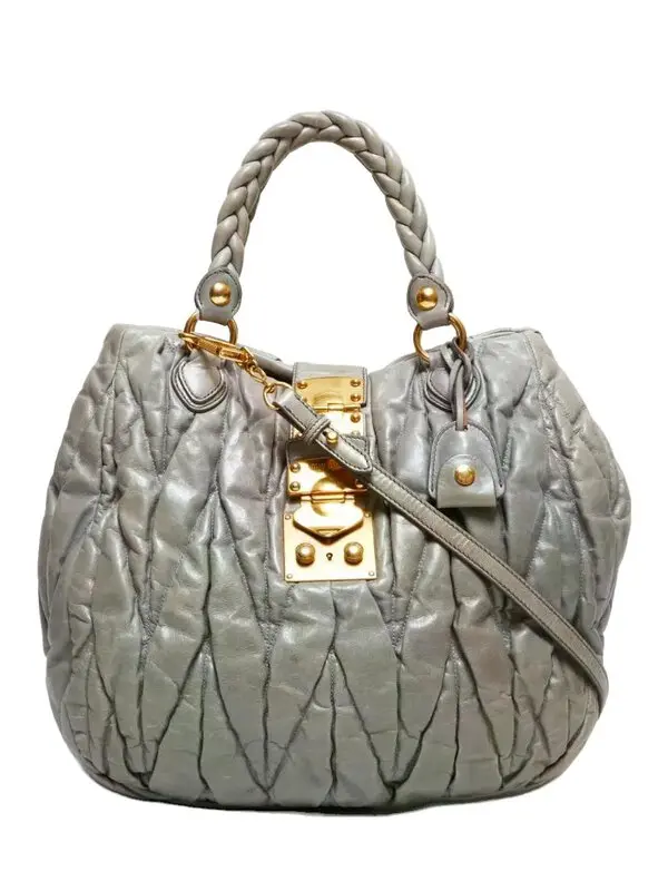Miu Miu 2010s Matelassé Tote Bag - Grey
