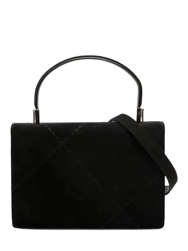 FERRAGAMO 1990-2025 Suede Satchel - Black