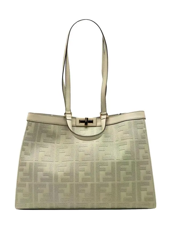 Fendi Zucca Embroidered Canvas Peekaboo X Tote Satchel - Green