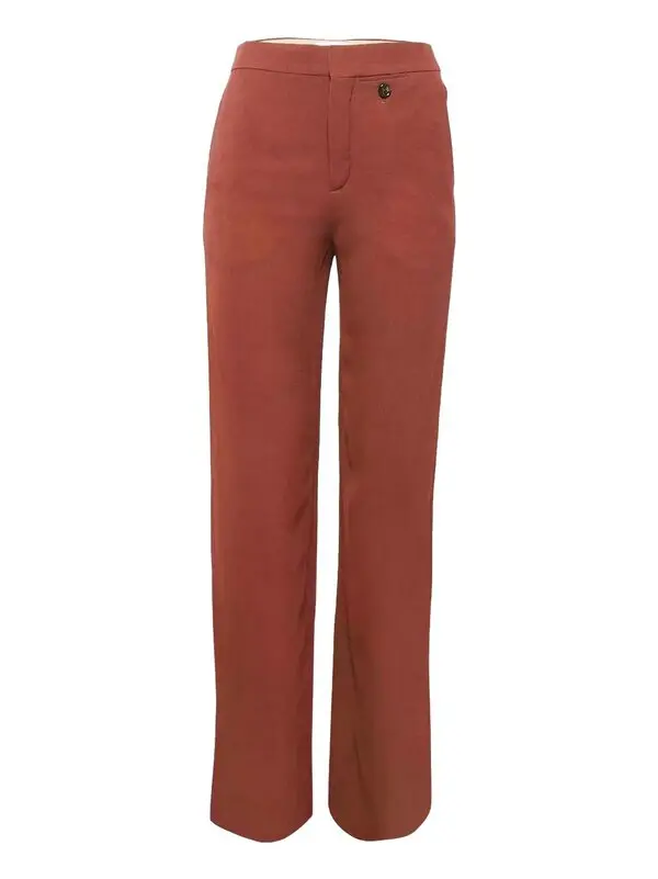 Chloé Front-pocket Crepe Trousers - Brown